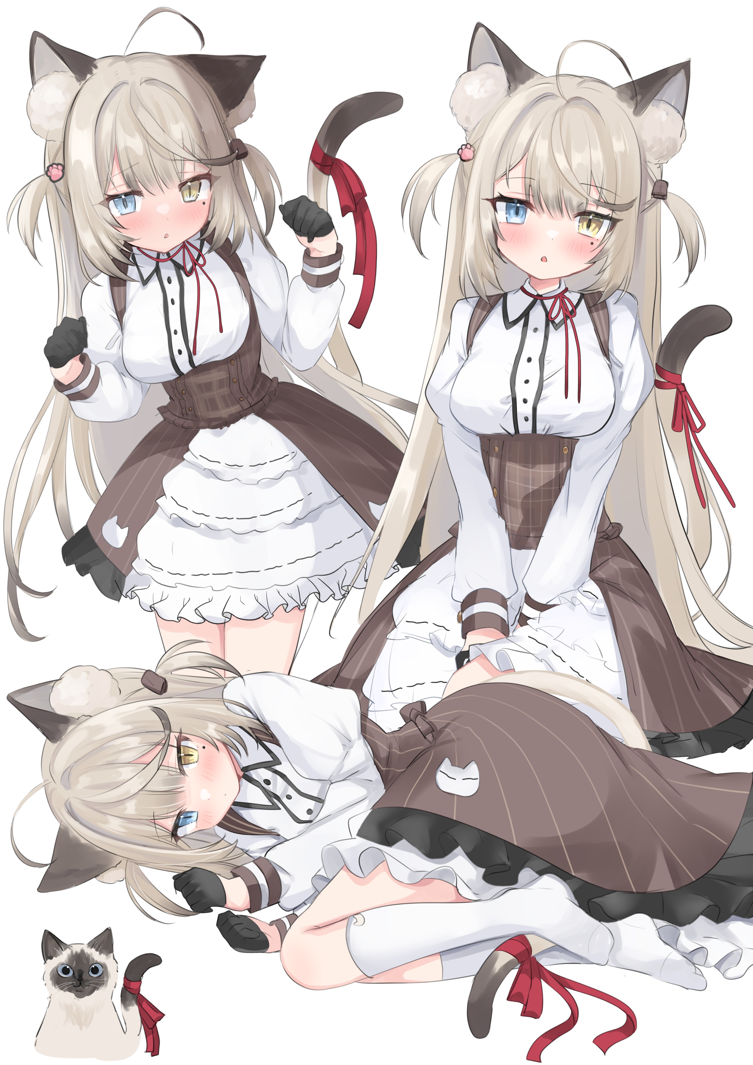 akahaneko animal ears heterochromia neko nekomimi tail | #1222585 | yande.re